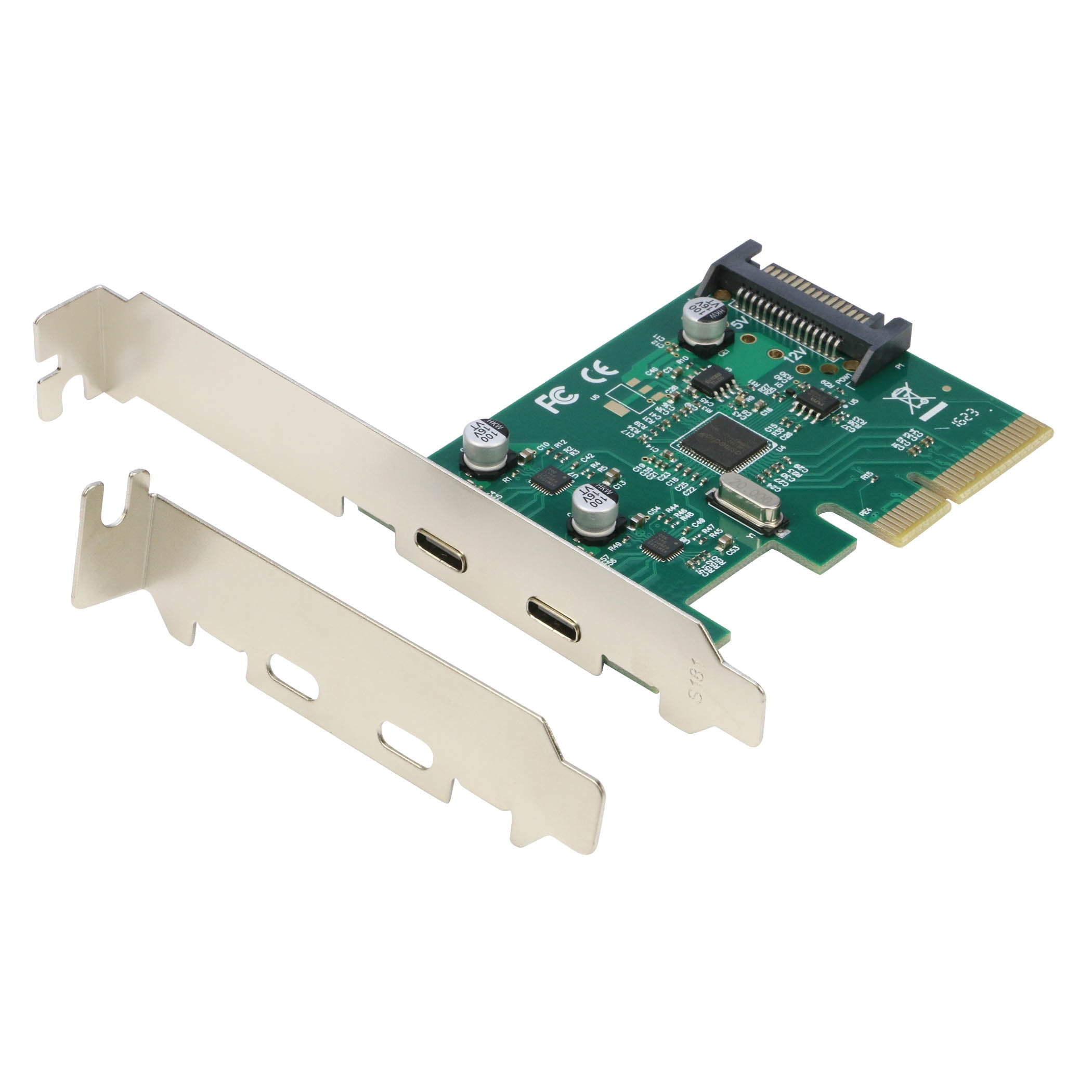 PCIE to 2 Port USB C Expansion Card Adapter 10Gbps - Walmart.com