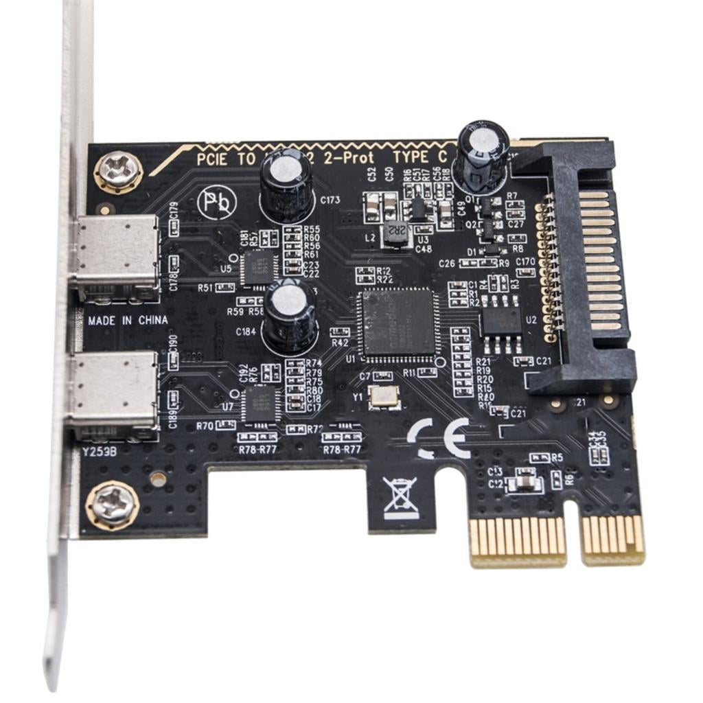 PCIE to Double Type C Expansion Card PCIE to 2 Port Type C USB 3.2 GEN1 ...