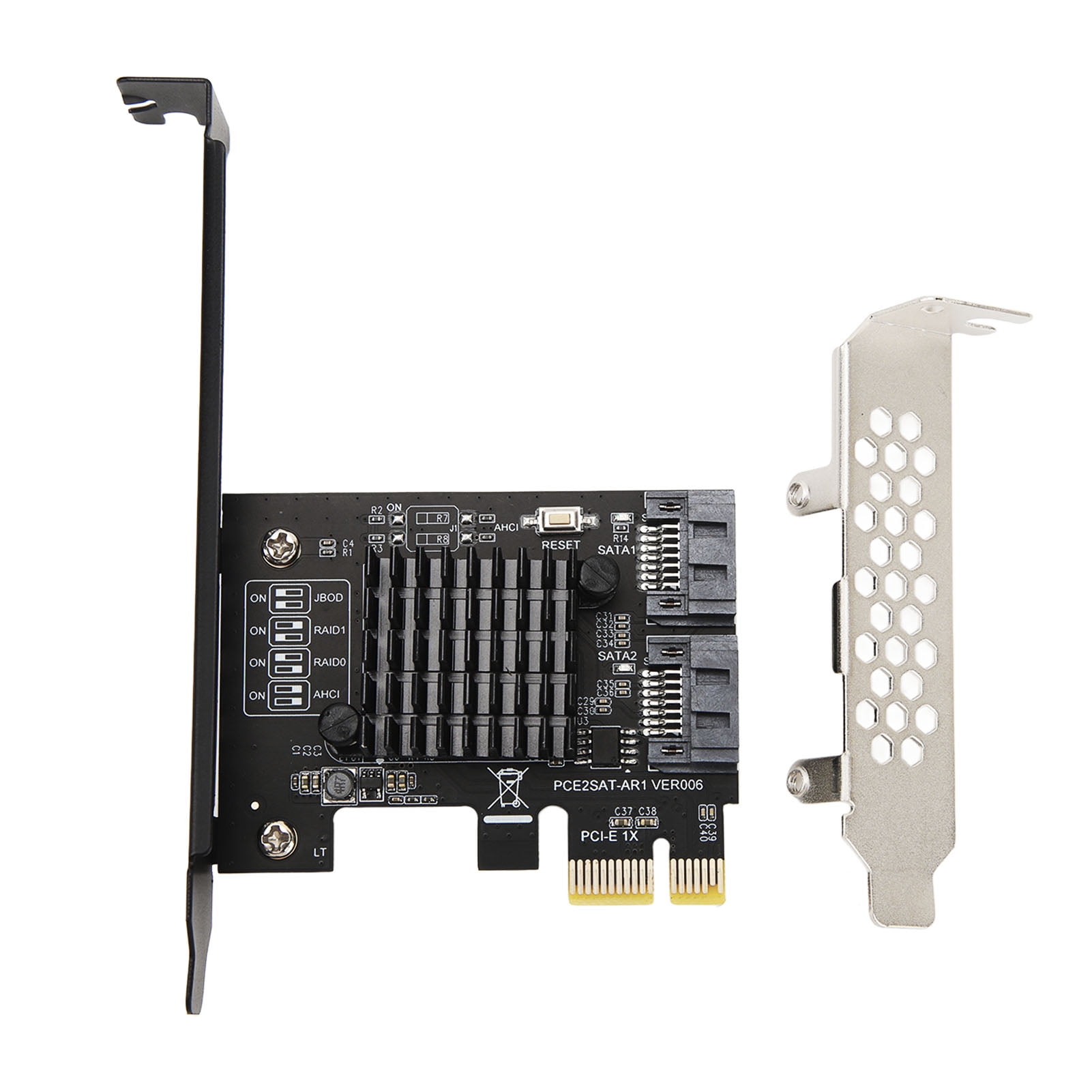 PCIE to SATA3.0 Expansion Card 2 Ports 6Gbps High Speed Multi Function Support PCIE SATAIII RAID ...