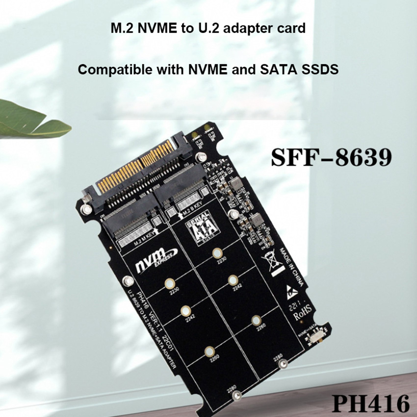 PCIE3.0 NVME NGFF to U.2 SFF8639 Riser Card M.2 NVME to U.2 Riser Card ...