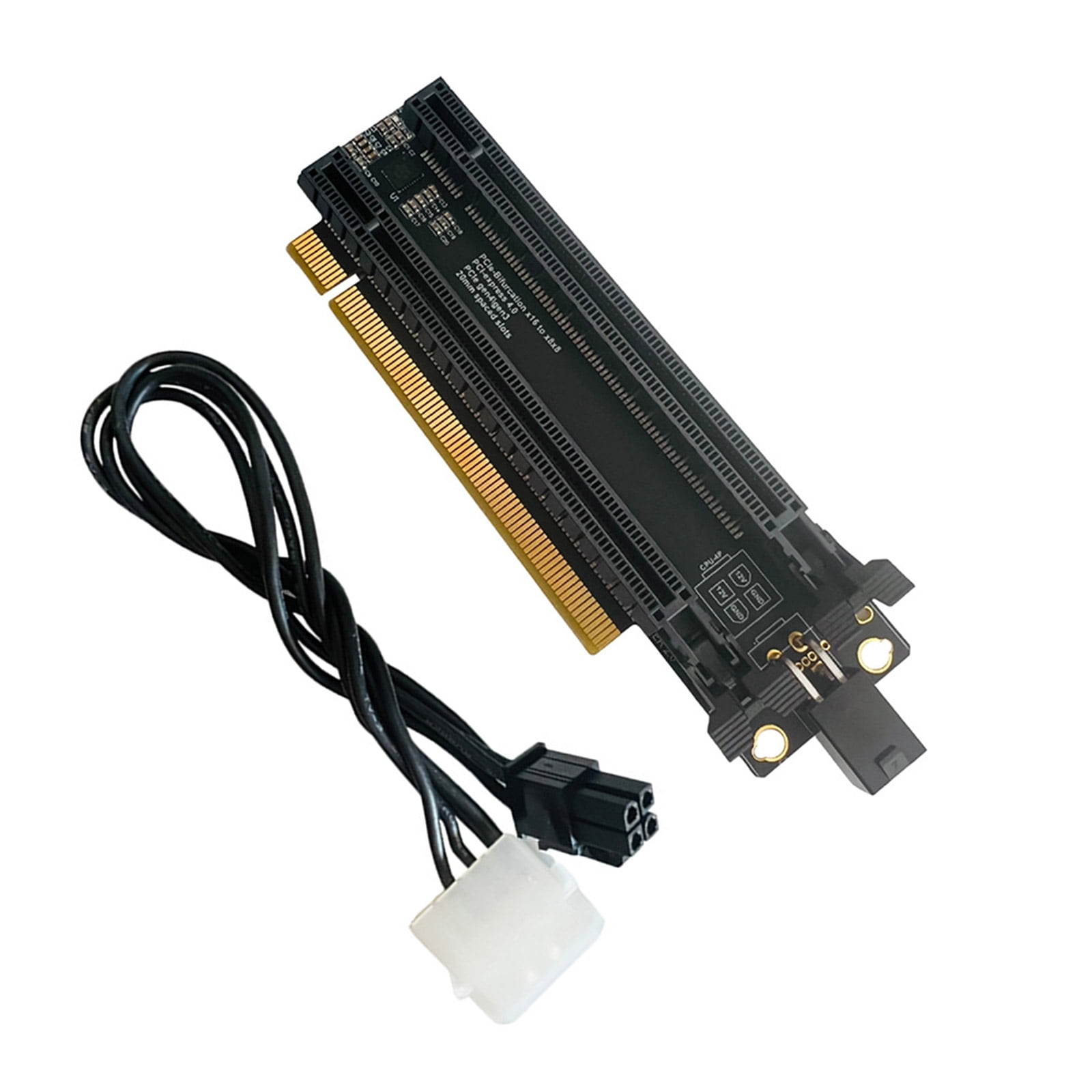 PCIE4.0 x16 1 to 2 Expansion Card PCIe-Bifurcation x16 to X8X8 4P Power ...