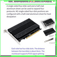 PCIEX16 NVME PCB PH44 NVME 4-Disk Array Card PCIE Signal Split Array Card with Heat Sink ...