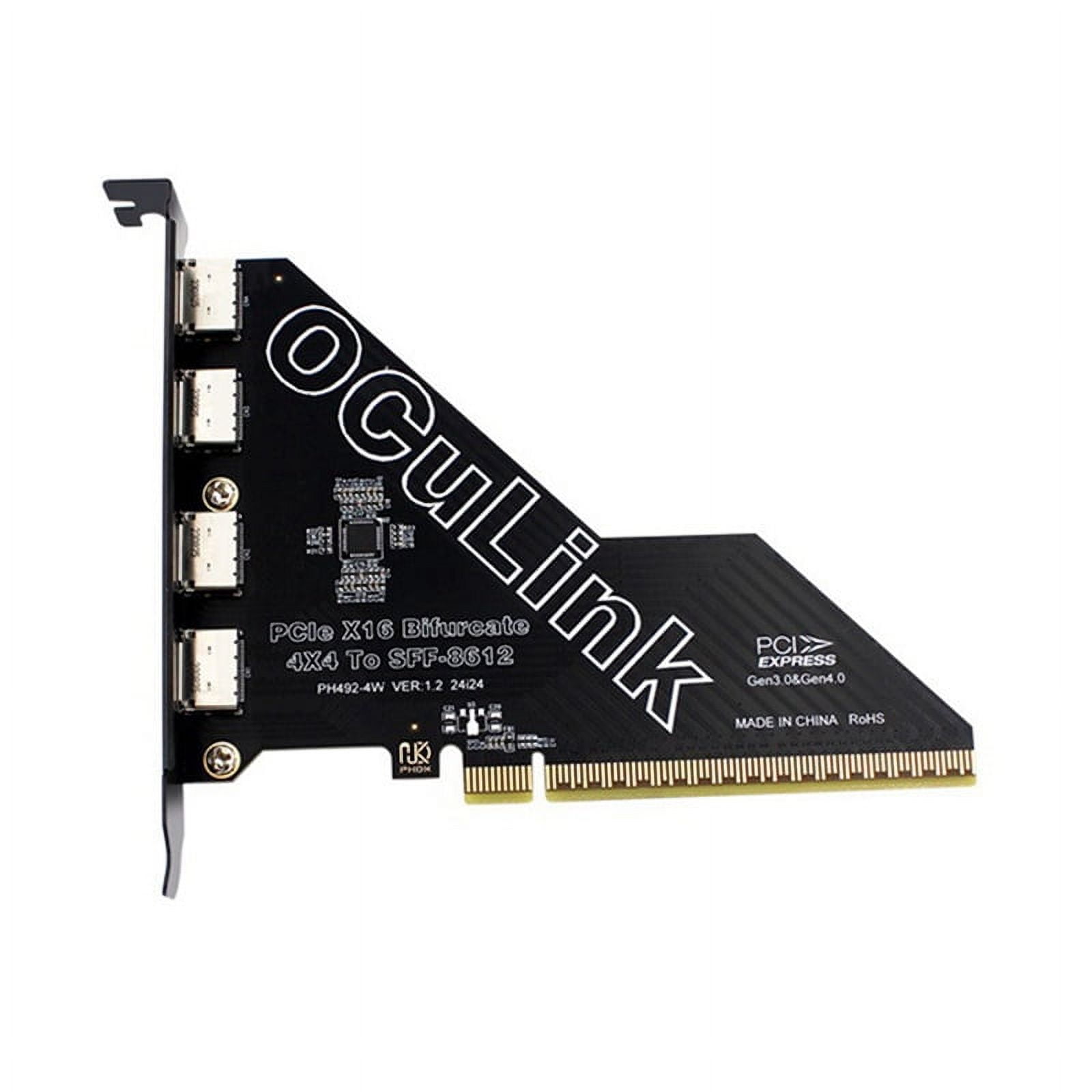 NEW PCIe 4.0 X16 to 4 Ports Oculink SFF-8611&8612 Adapter Card Support SFF-8639 U.2 SSD ...