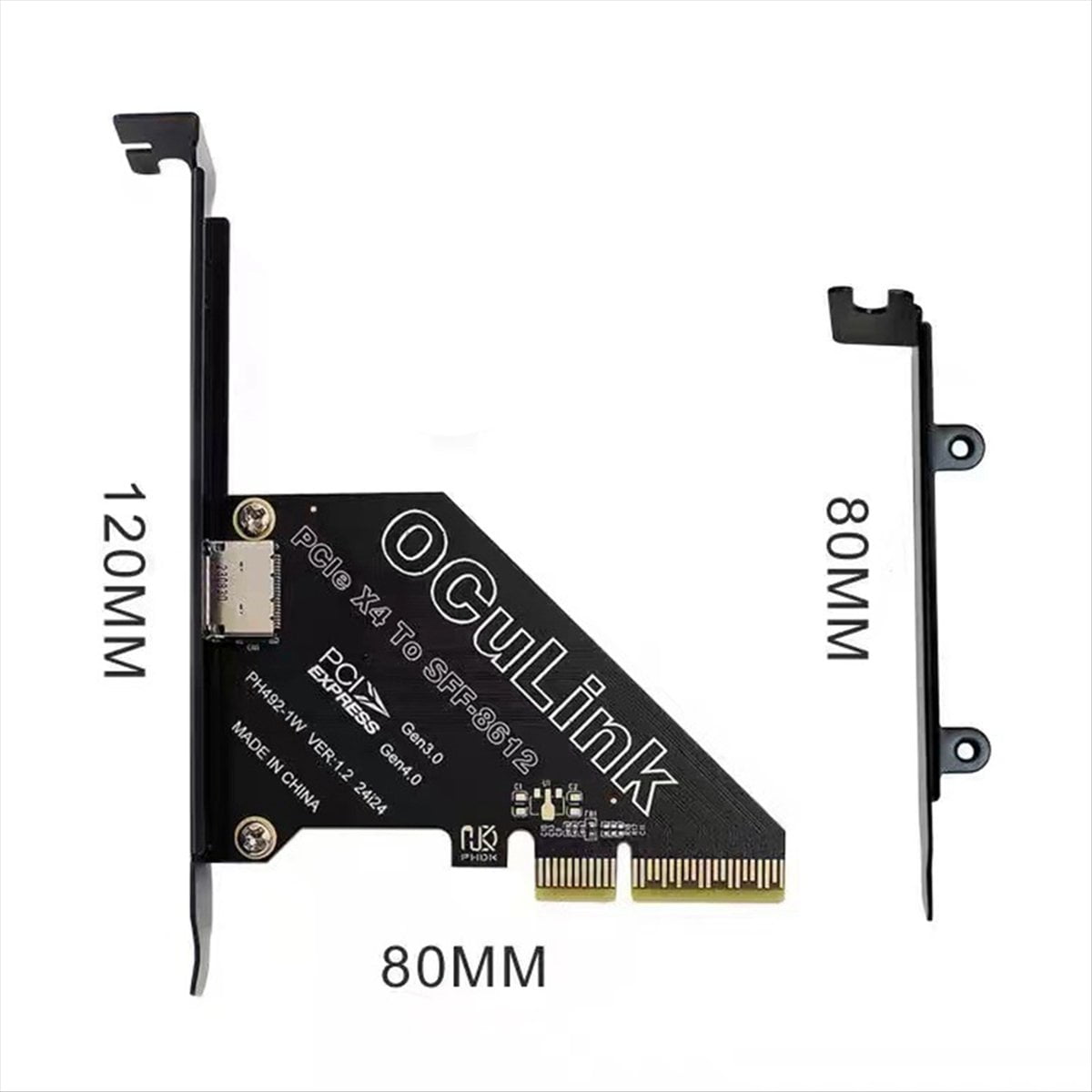 PCIe 4.0 X4 to Oculink SFF8611/8612 Expansion Card to SFF-8639 U.2 SSD ...