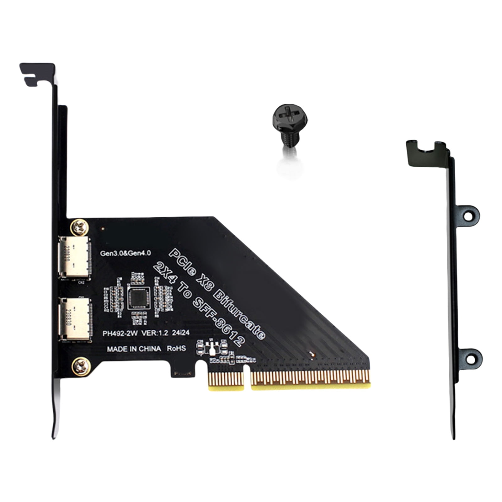 PCIe 4.0X8 to Oculink SFF 8612 8612 Host Adapter 2 Port Split Expansion ...