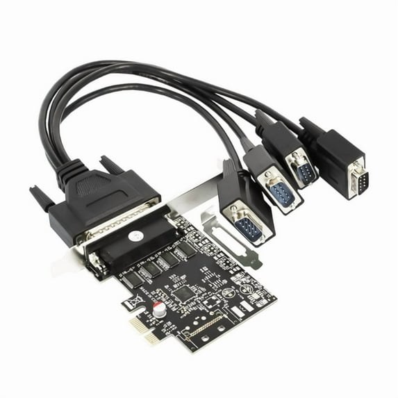 PCIe 4 Port RS232 Serial Adapter Card With Breakout Cable For Low ...