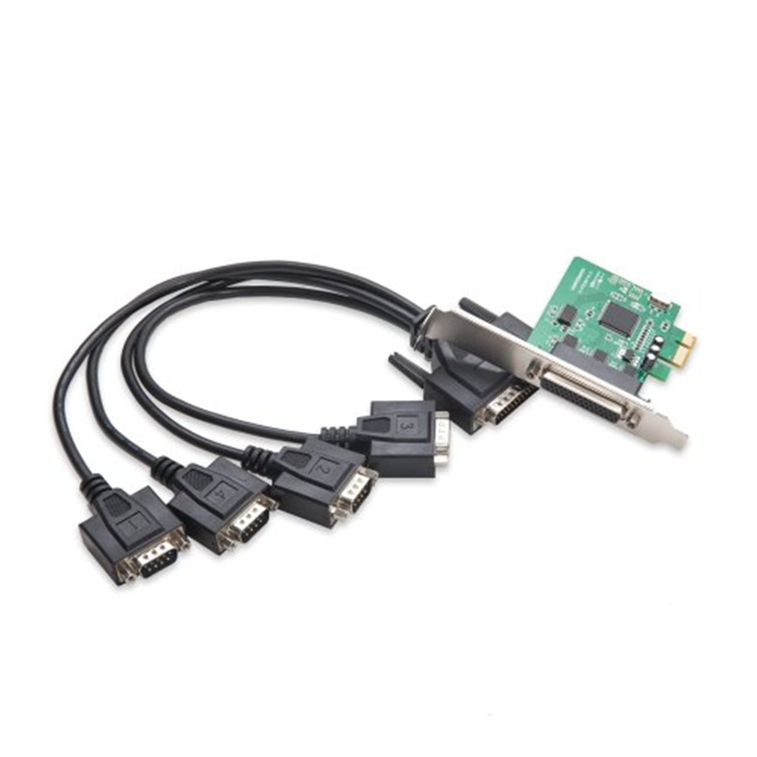 PCIe 4x Port Serial DB9 Card, WCH CH384 Chipset, Fan-Out Cable ...