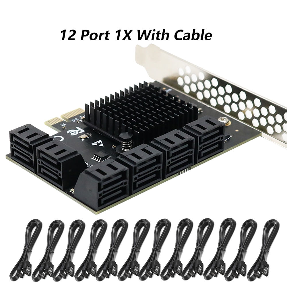 PCIe SATA Card 12/16/20 Ports, PCIe to SATA 3.0 Controller Expansion ...