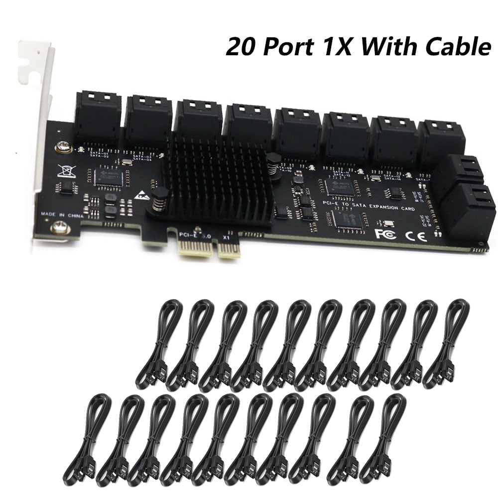 PCIe SATA Card 12/16/20 Ports, PCIe to SATA 3.0 Controller Expansion ...