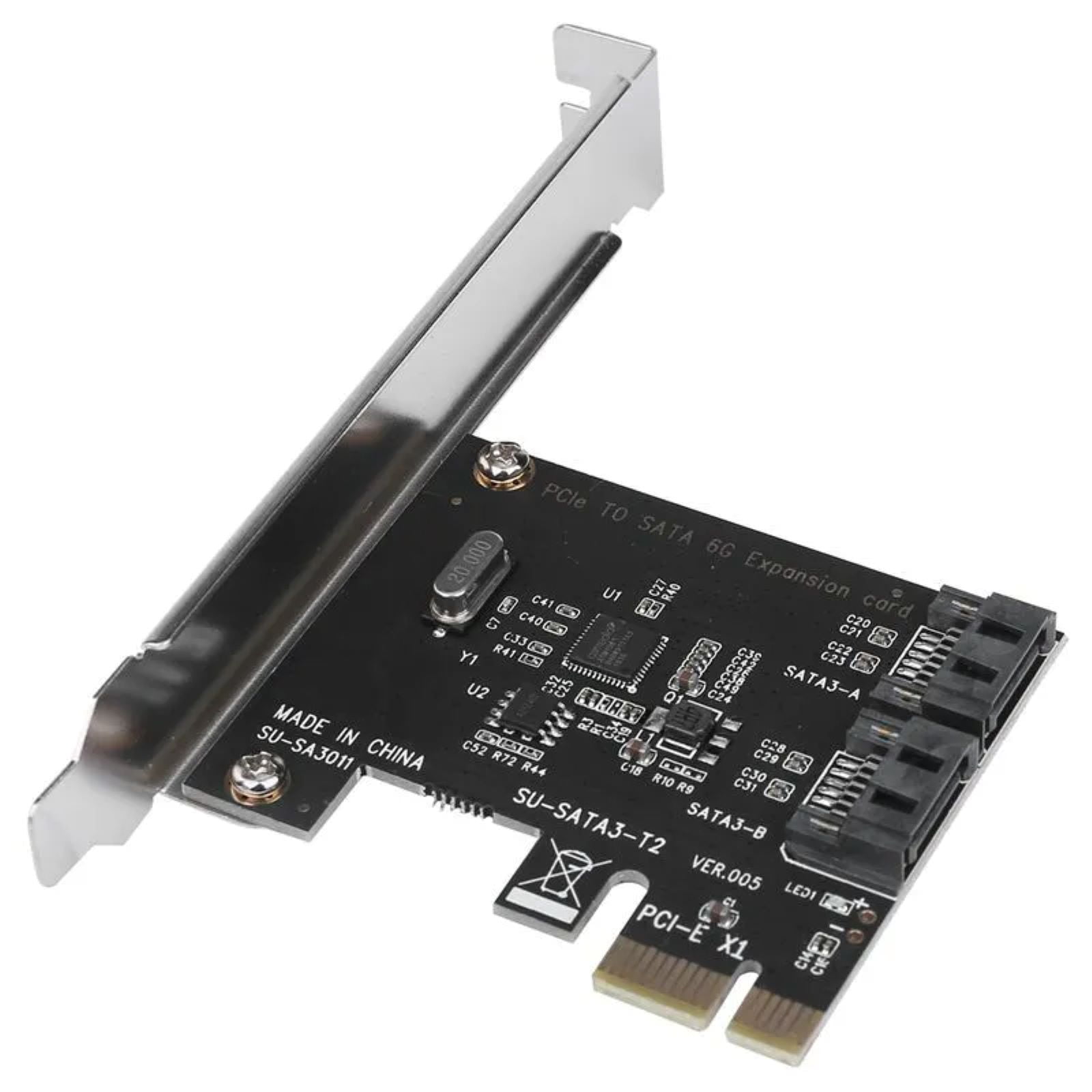 PCIe SATA Controller Card Dual 6Gbps Ports for Seamless Hard Drive & SSD Integration - Walmart.com