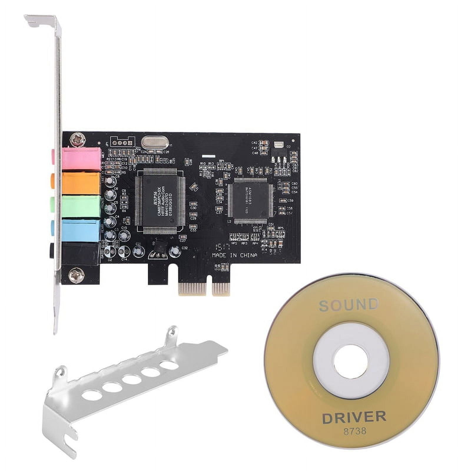 PCIe Sound Card 5.1, PCI Express Surround Card 3D Stereo Audio with ...