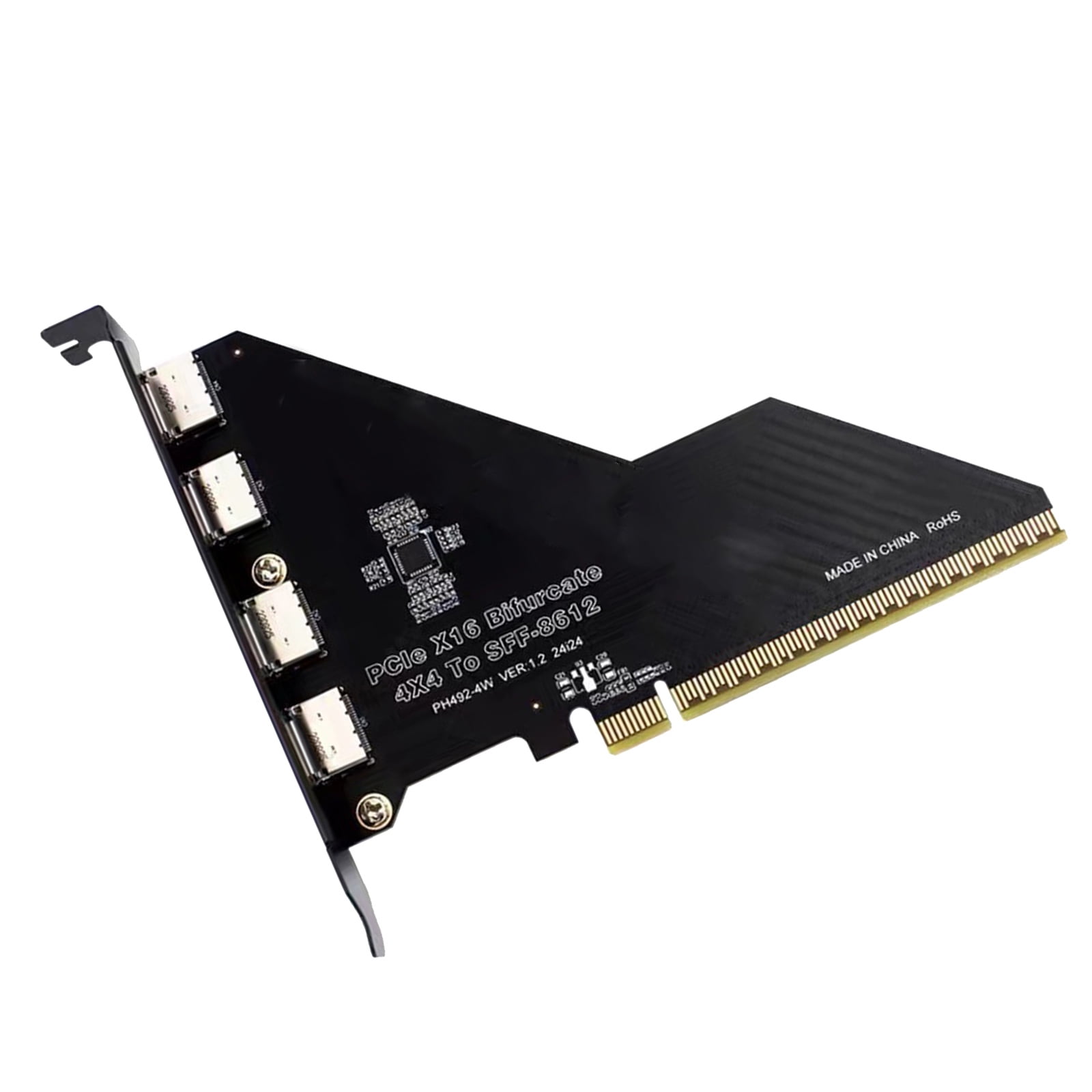 PCIe X16 Split Adapter Card 4 Port PCIE X4X4X4X4 to Oculink SFF8612 ...