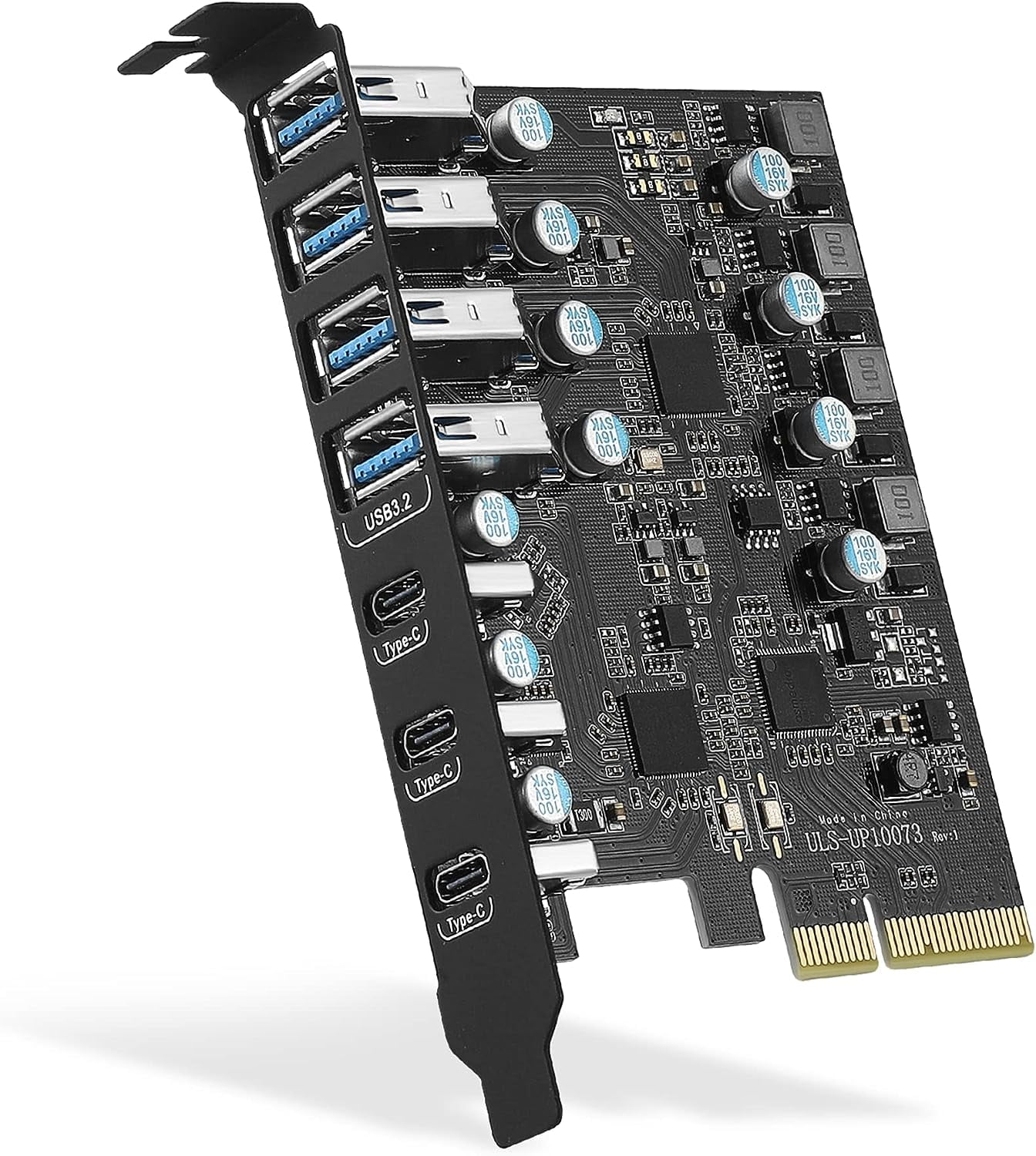 PCIe x4 to USB 3.2 Gen2 Card 7-Port (4A +3C), 20Gbps Bandwidth PCI ...