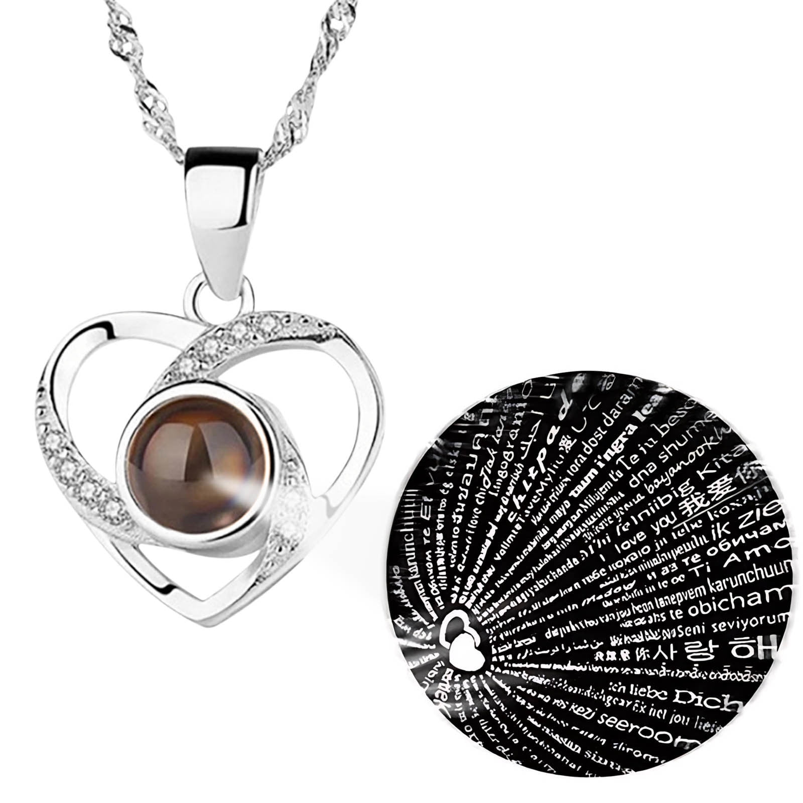 PCLCN Custom Photo Necklace with Picture Inside, Personalized Heart ...