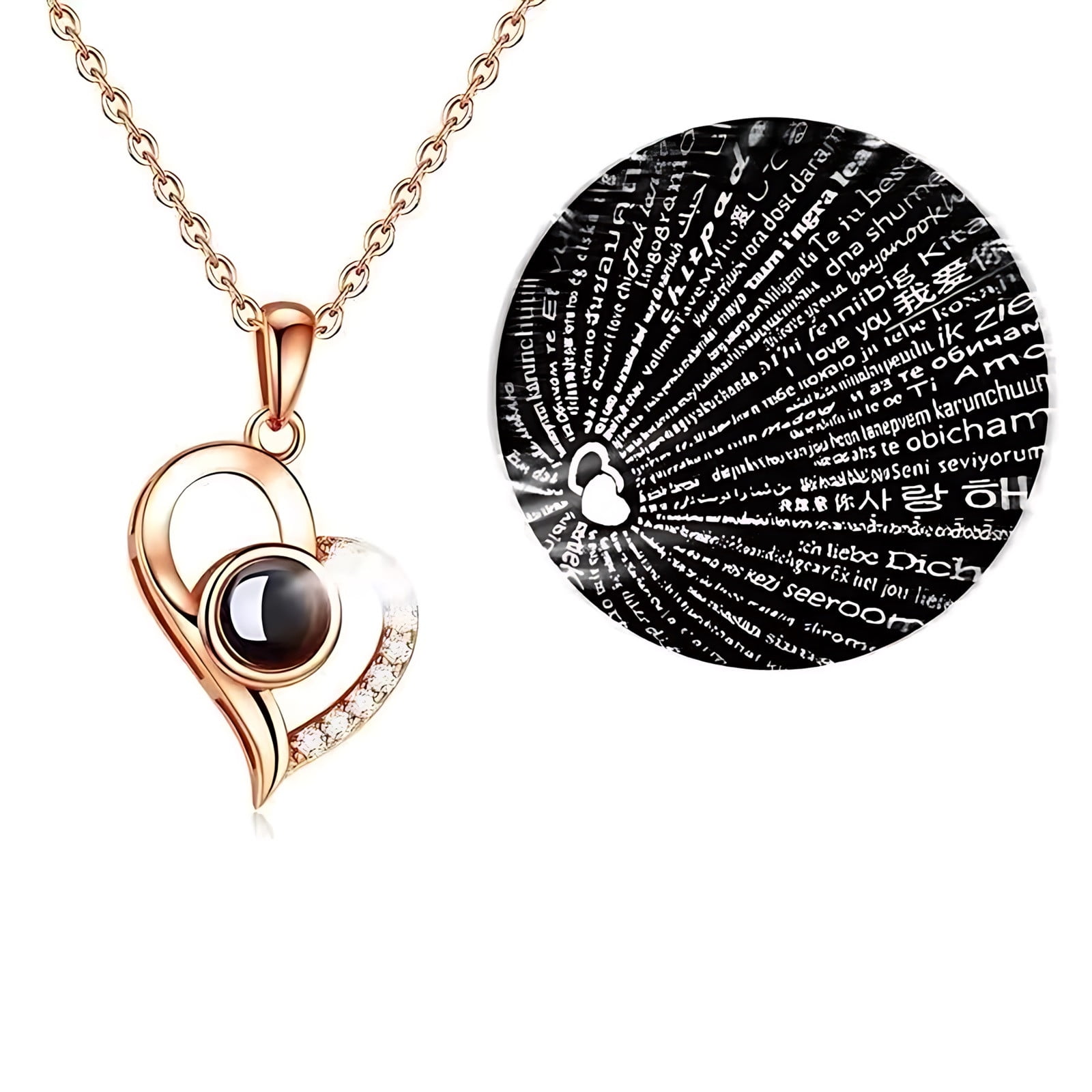 PCLCN Personalized Picture Necklace Projection Necklace with Photo ...