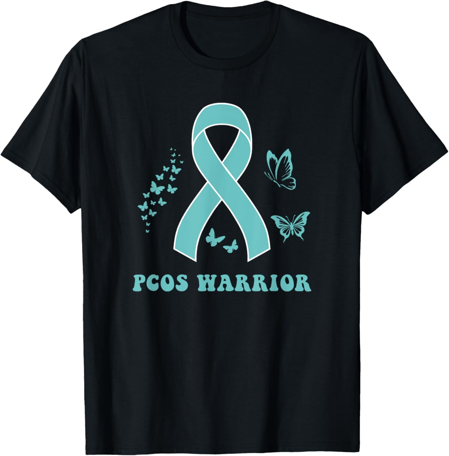 PCOS Warrior Polycystic Ovary Syndrome Awareness Butterfly T-Shirt ...