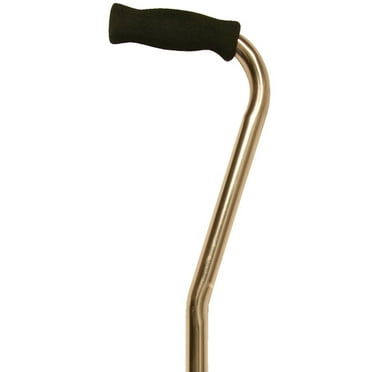 Medline Gel Grip Offset Aluminum Adjustable Cane, Chrome - Walmart.com