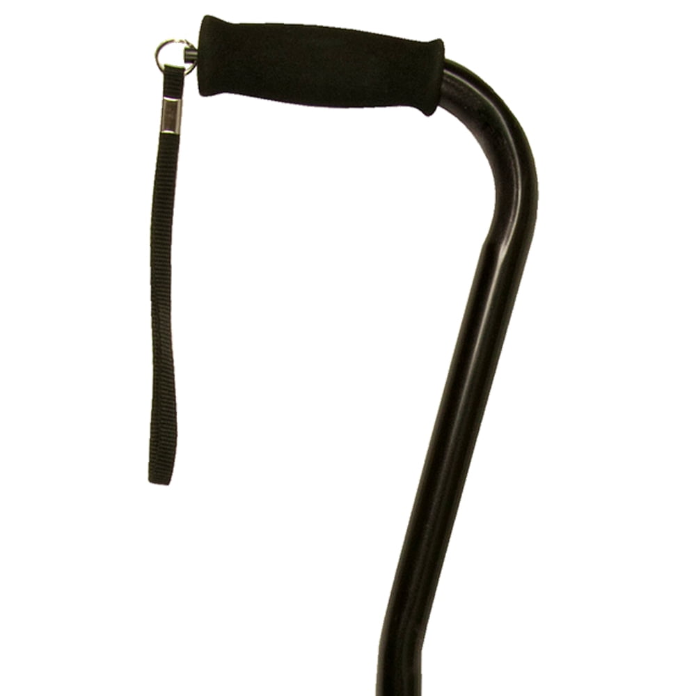 PCP Adjustable Aluminum Cane, Offset Handle, Made in USA, Satin Black ...
