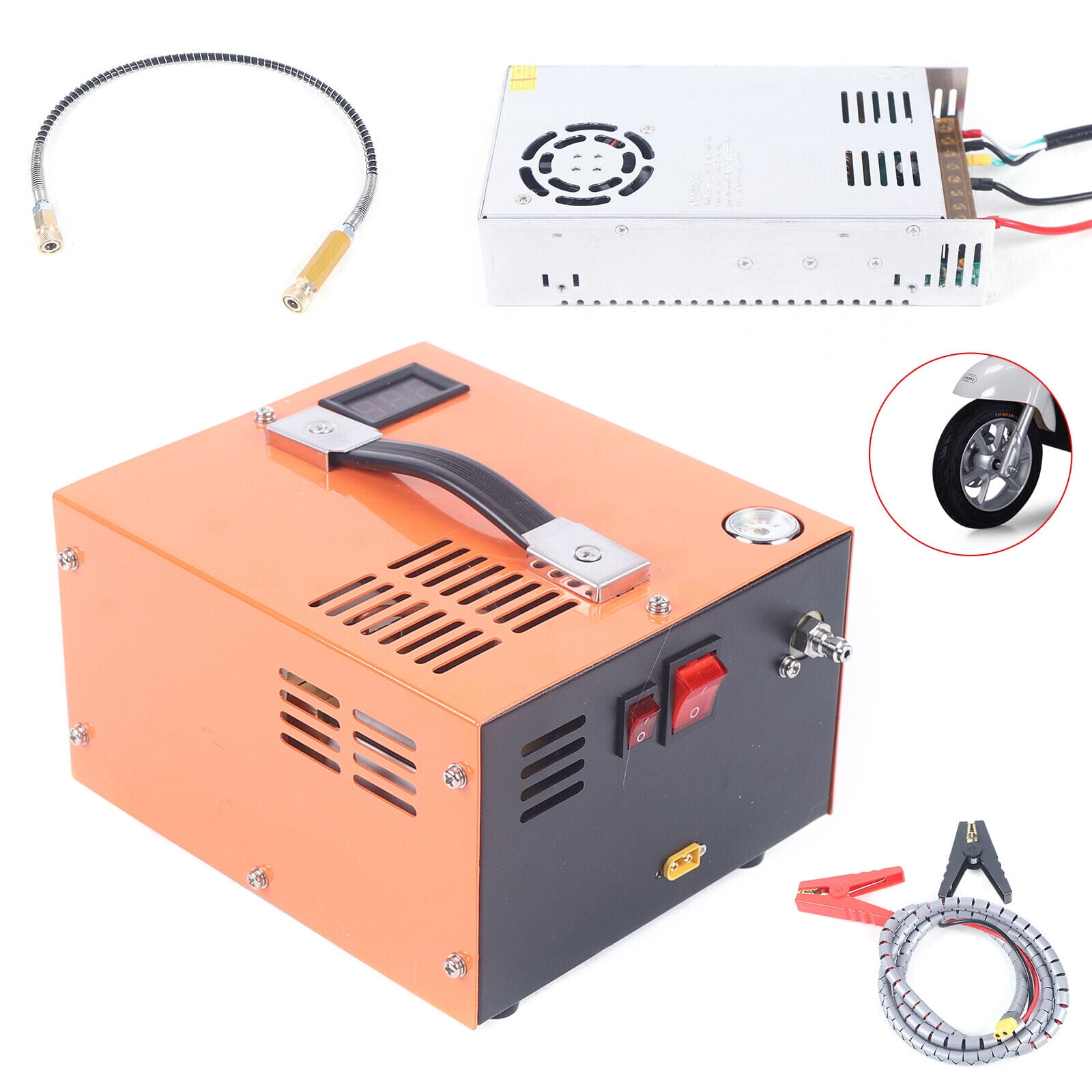 PCP Air Compressor 110V/12V Pump 4500PSI 30Mpa 300Bar High Pressure ...