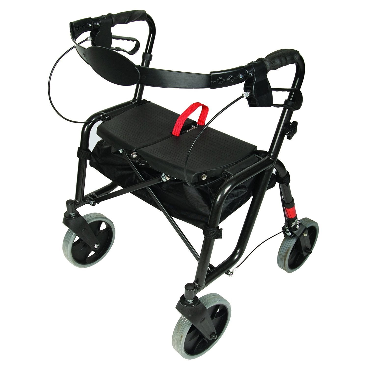 PCP Lightweight Adjustable Rollator, Black, HSA/FSA Eligible - Walmart.com