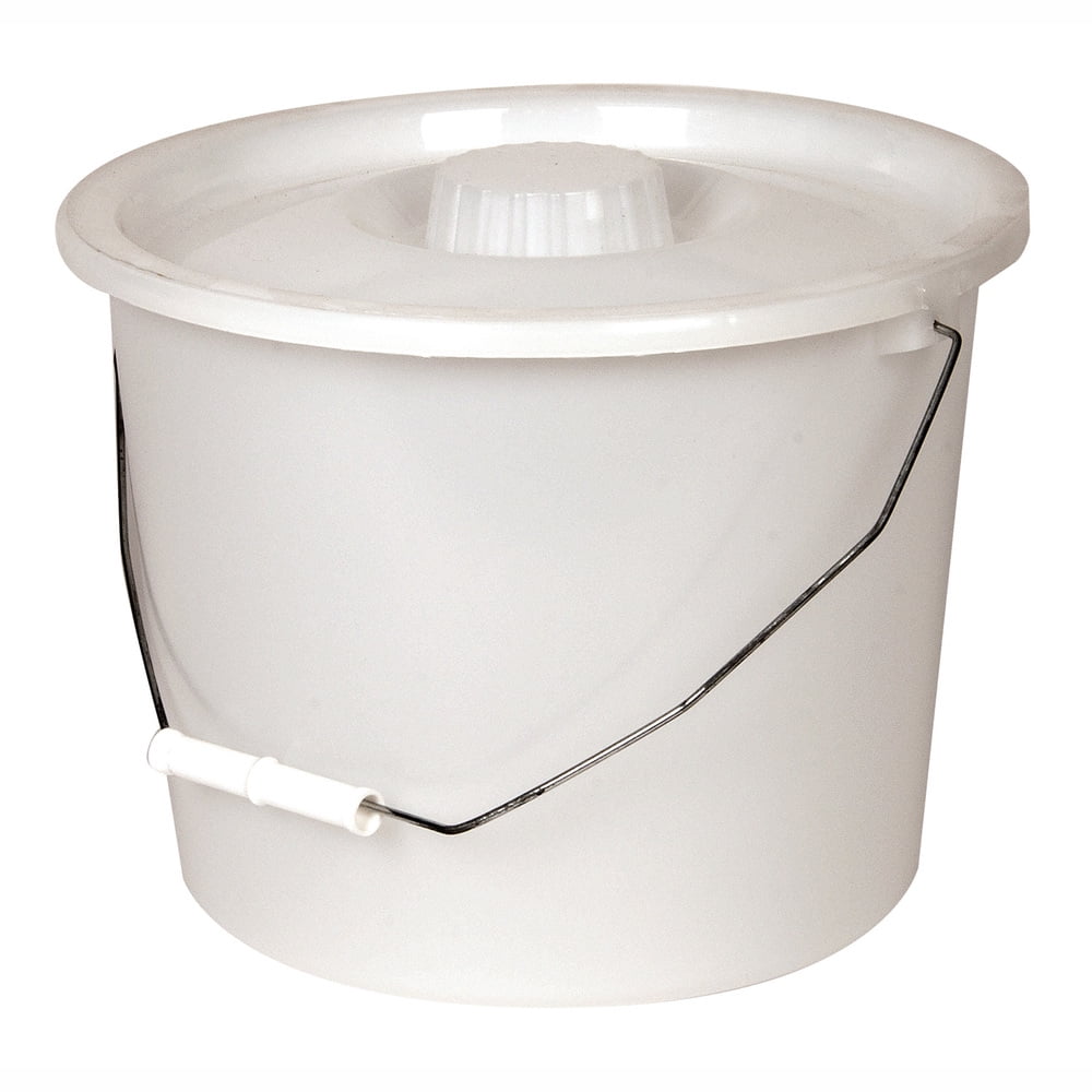 PCP Medical Bedside Toilet Replacement Bucket with Lid, Grey, 2.5 ...