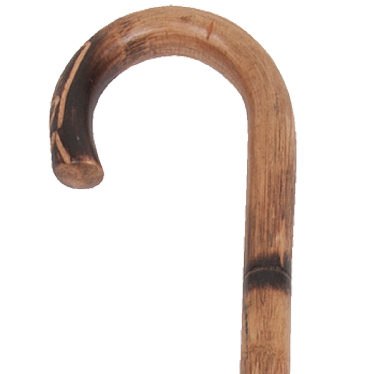 PCP Wood Cane With Round Handle, Carved Veneer Mahogany, Large Grip ...