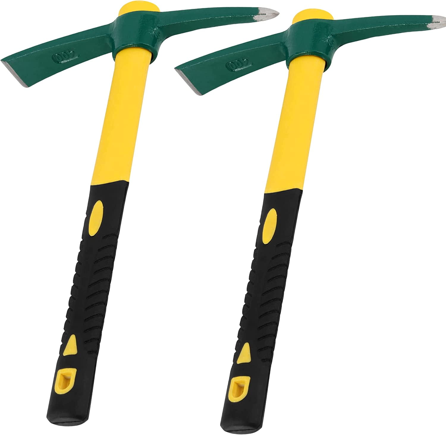 PCS 15 Inch Pick Mattock Hoe, Weeding Pick Axe with Fiberglass Long ...