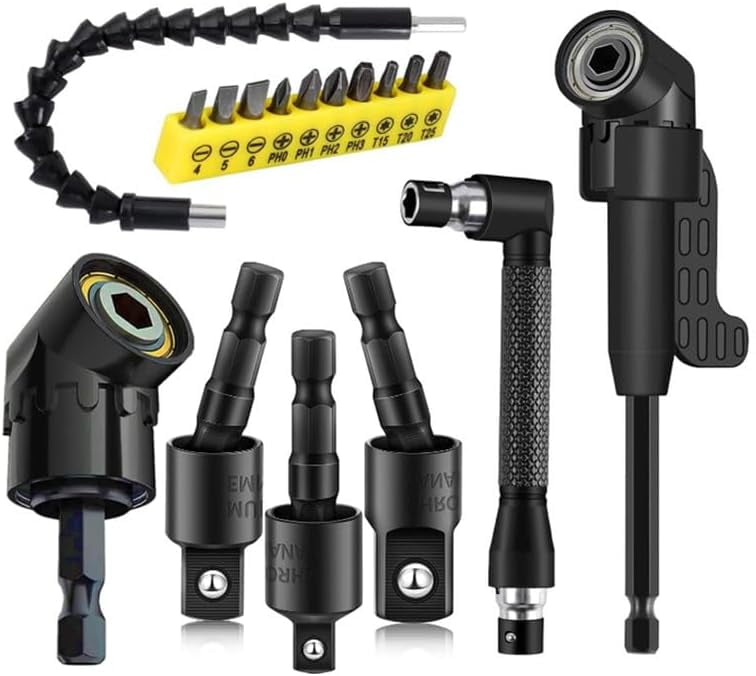 PCS 6-Piece Right Angle Drill Bit Set with 360° Rotatable Socket ...