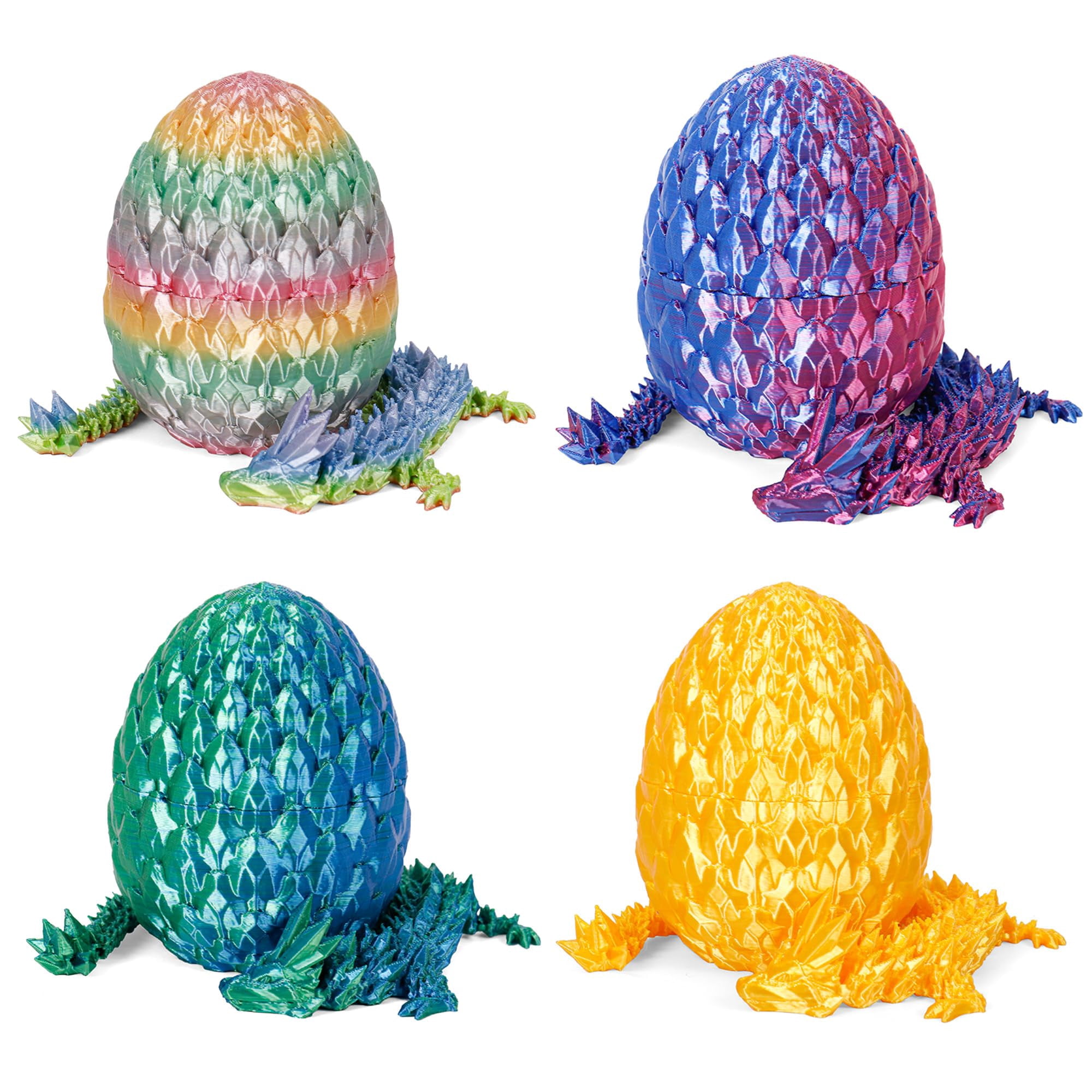 3d Dragon 4 Pack 3D Printed Dragon Eggs With Articulated Dragons Inside ...