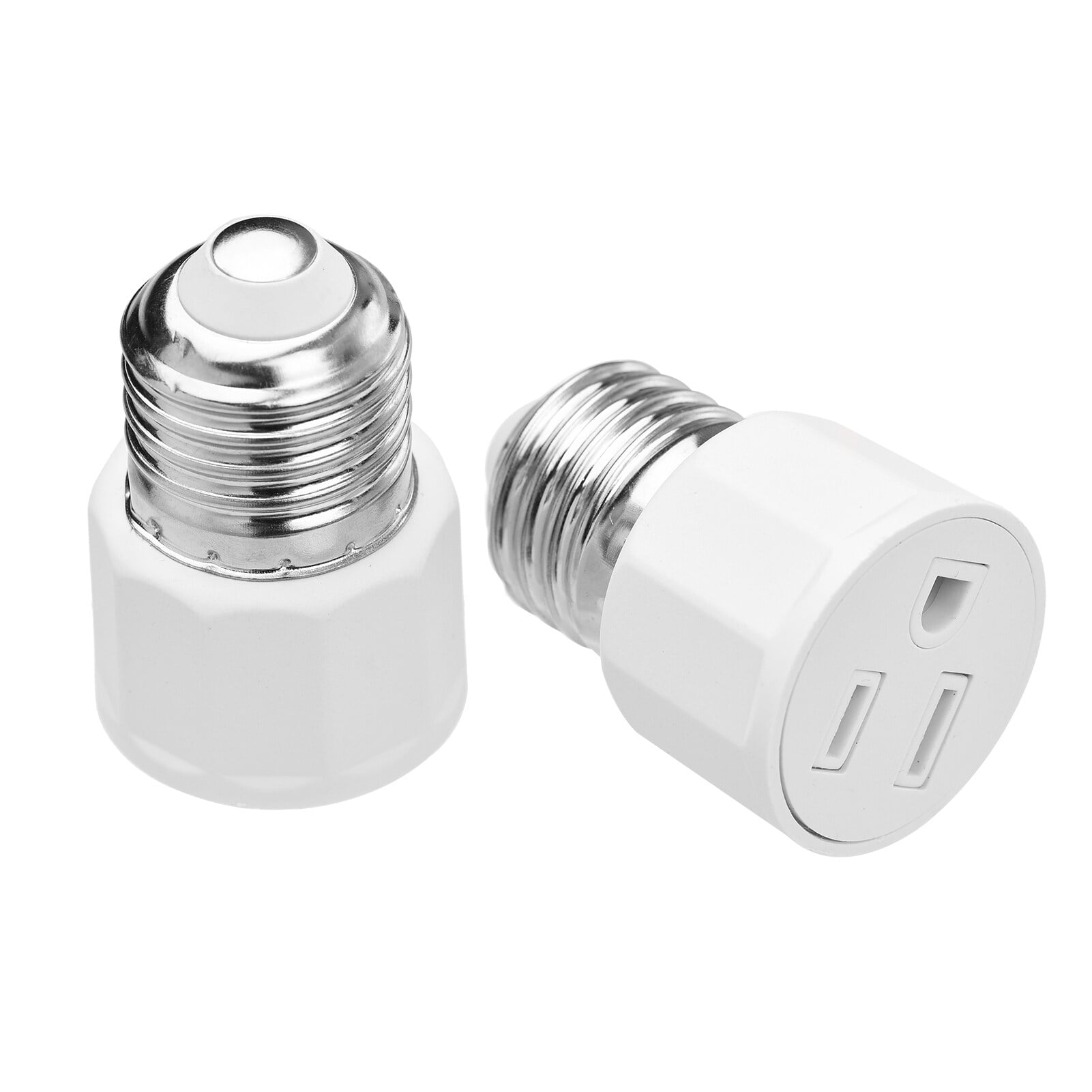 PCS E26 E27 Light Bulb Socket Adapter 2 or 3 Prong AC Outlet to Lamp ...