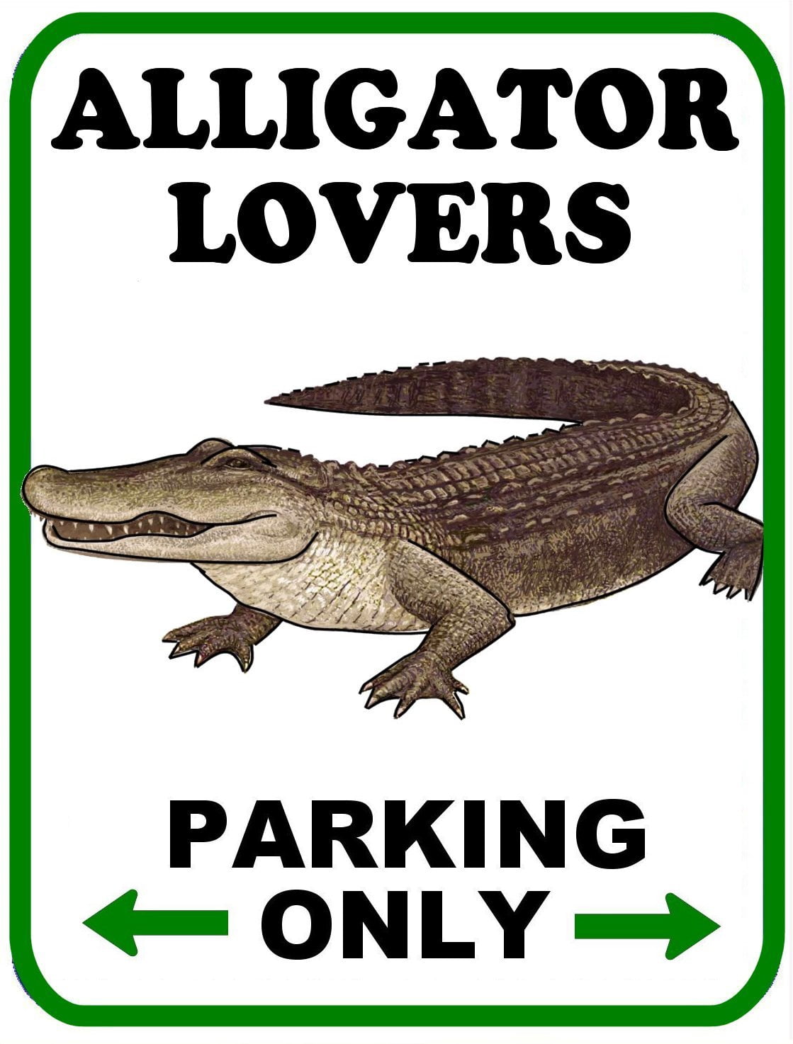 PCSCP 2-Count Alligator Lovers Parking Only (v2) 9 by 11.5 inch ...