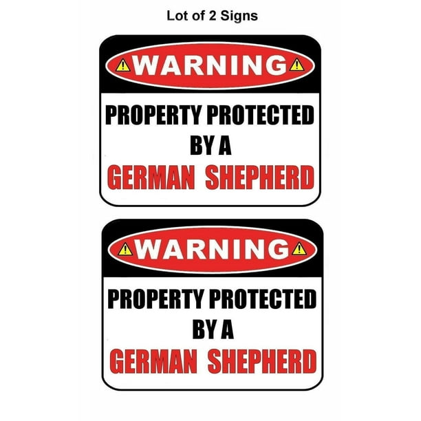 PCSCP 2-Count Warning Property Protected by a German Shepherd 9 inch x ...