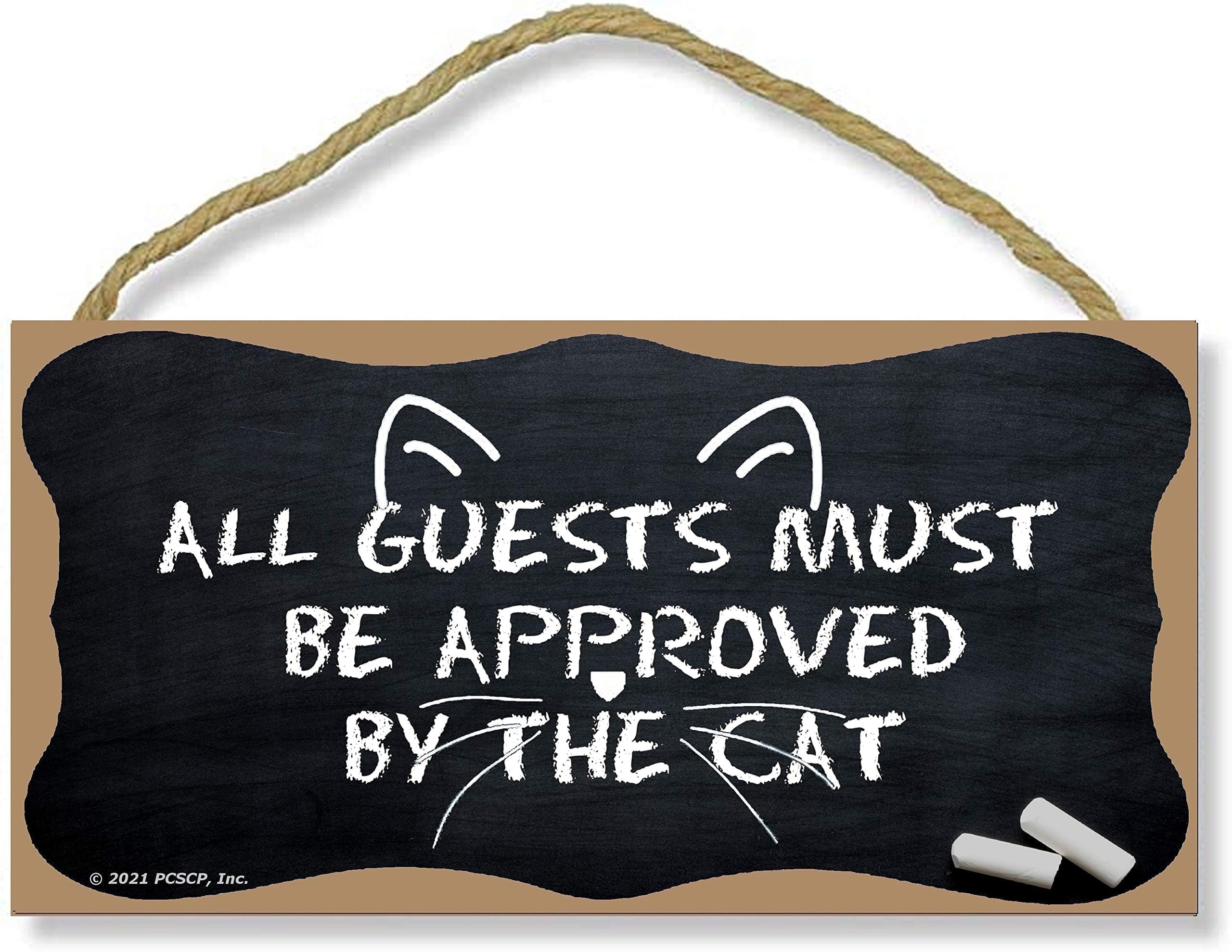 DGS Originals 10" L x 5" H Wooden Hanging Sign, All Guests Must Be ...