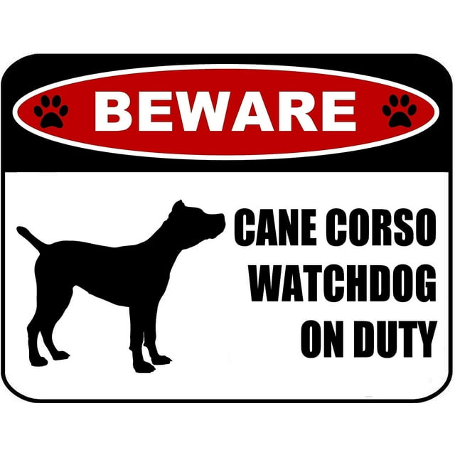 PCSCP Beware Cane Corso Watchdog On Duty (Silhouette) 11.5 inch x 9 ...