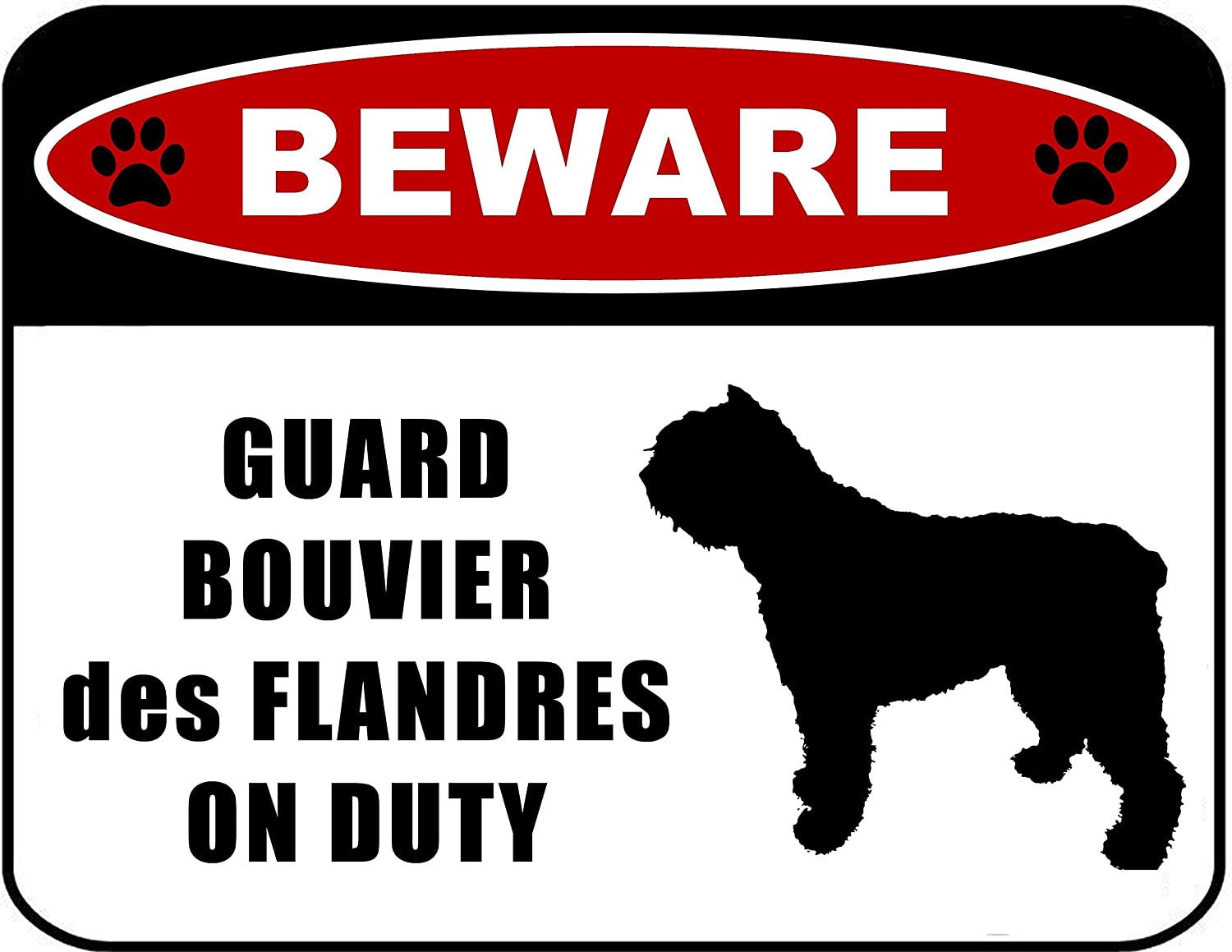 PCSCP Beware Guard Bouvier des Flandres on Duty (silhouette) 11.5 inch ...