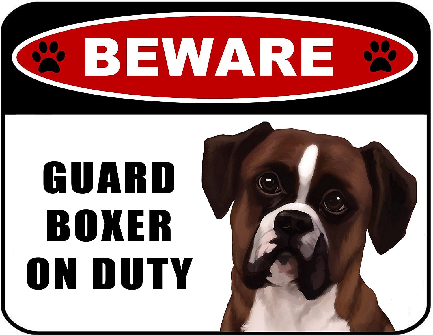PCSCP Beware Guard Boxer (v1) on Duty 11.5 inch x 9 inch Laminated Dog ...