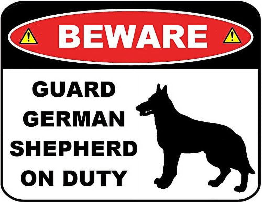 PCSCP Beware Guard German Shepherd (Silhouette) on Duty 9 inch x 11.5 ...