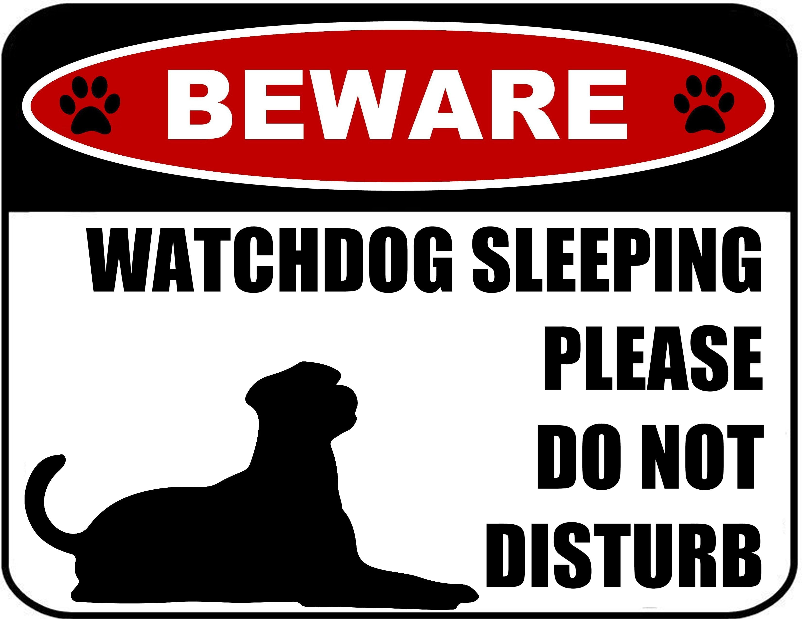 PCSCP Beware Watchdog Sleeping Please Do Not Disturb (Silhouette) 11.5 ...