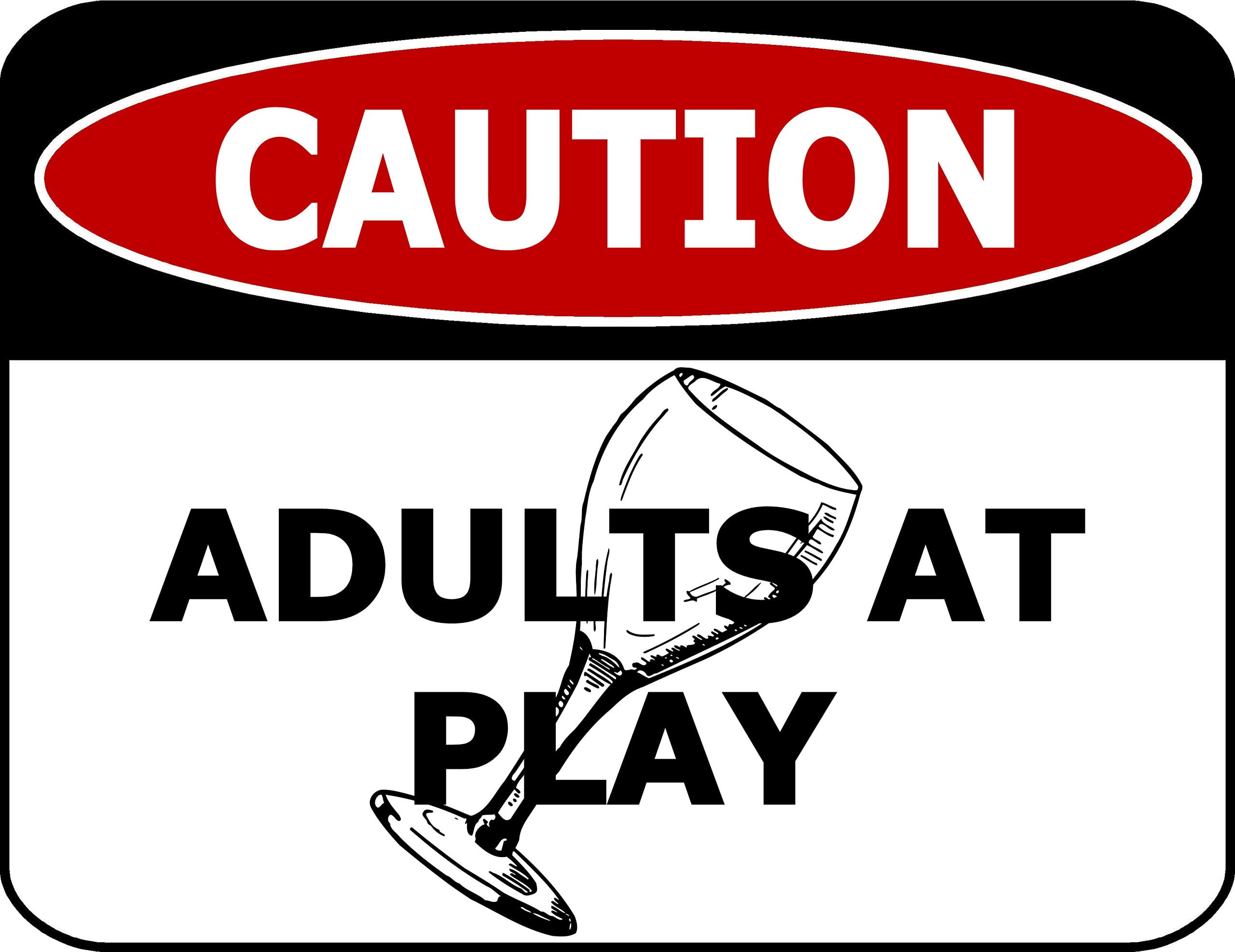 PCSCP Caution Adults At Play 11.5 inch by 9 inch Laminated Funny Sign ...