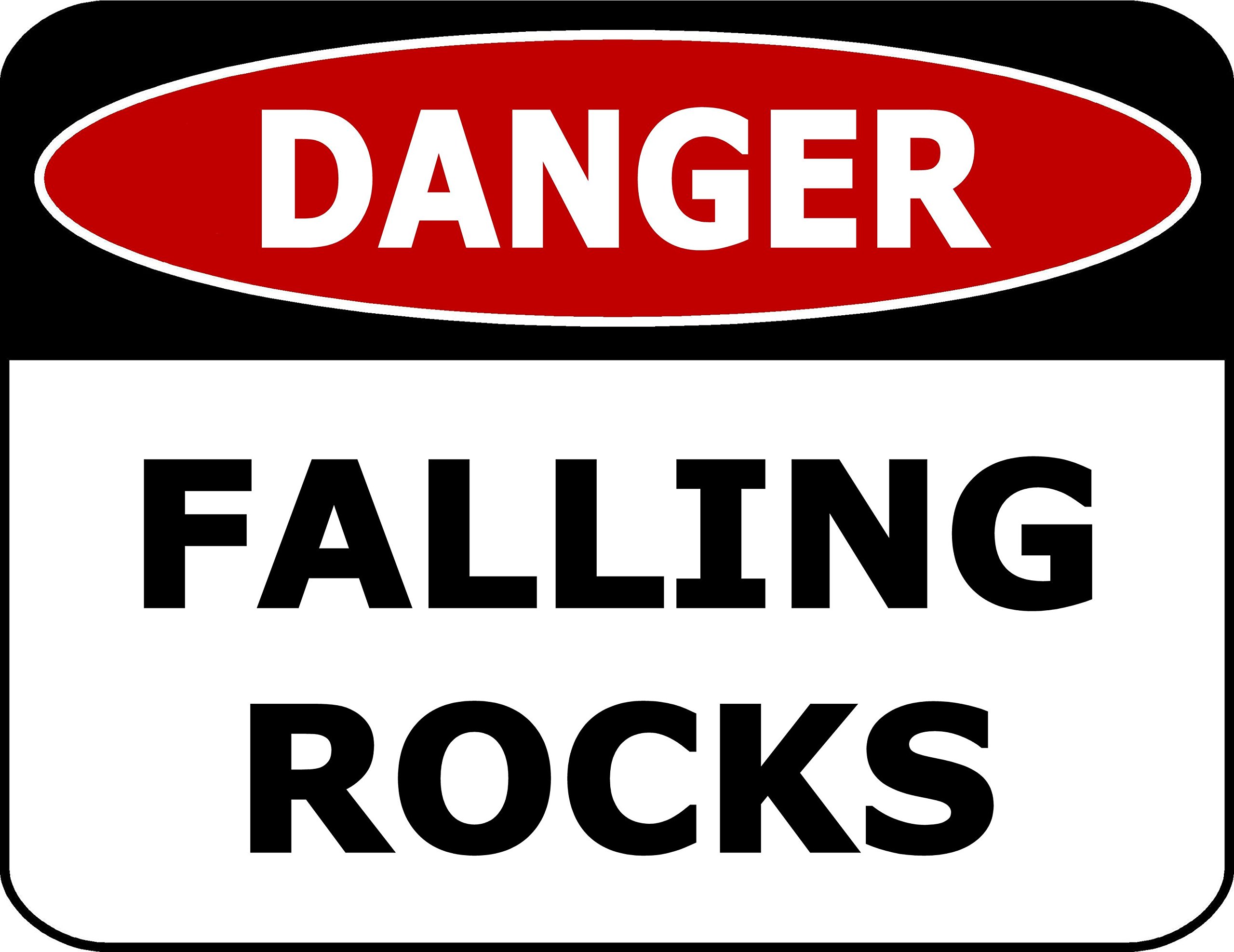 PCSCP Danger Falling Rocks 11.5 inch by 9 inch Laminated Outdoor Sign ...