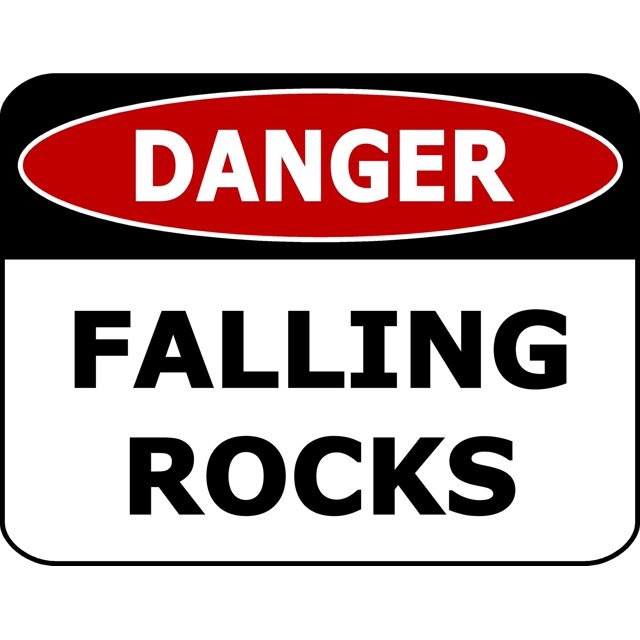 PCSCP Danger Falling Rocks 11.5 inch by 9 inch Laminated Outdoor Sign ...