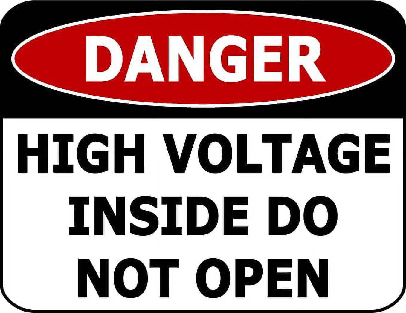 PCSCP Danger High Voltage Inside Do Not Open 11.5 inch 9 inch Laminated ...
