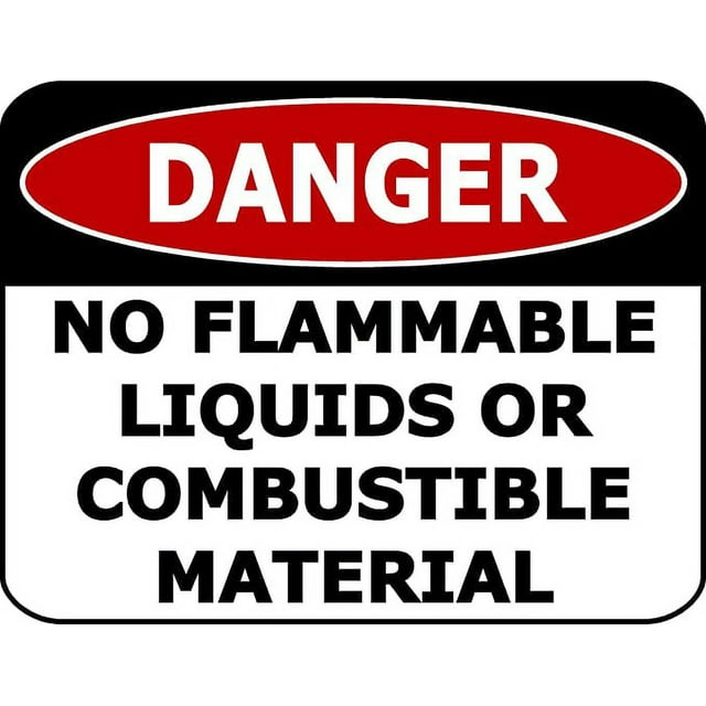 PCSCP Danger No Flammable Liquids Combustible Material 11.5 inch 9 inch ...