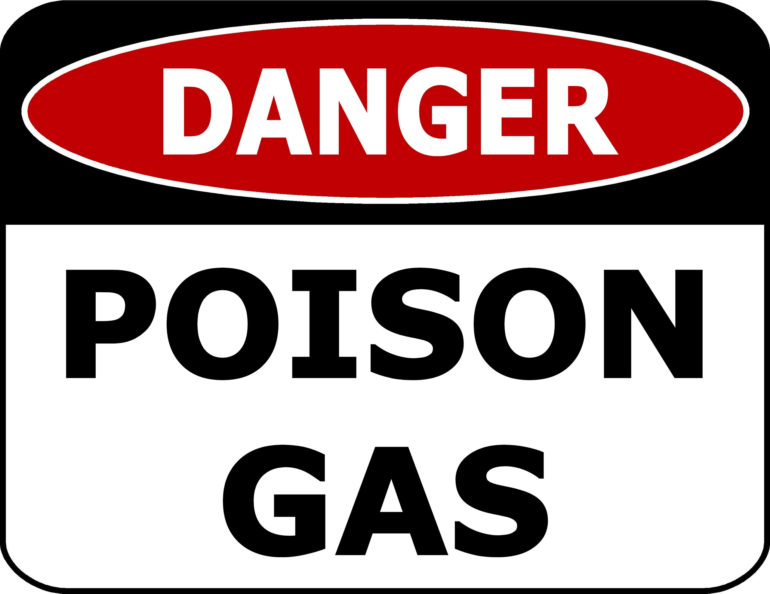 PCSCP Danger Poison Gas 11.5 inch 9 inch Laminated OSHA Safety Sign ...