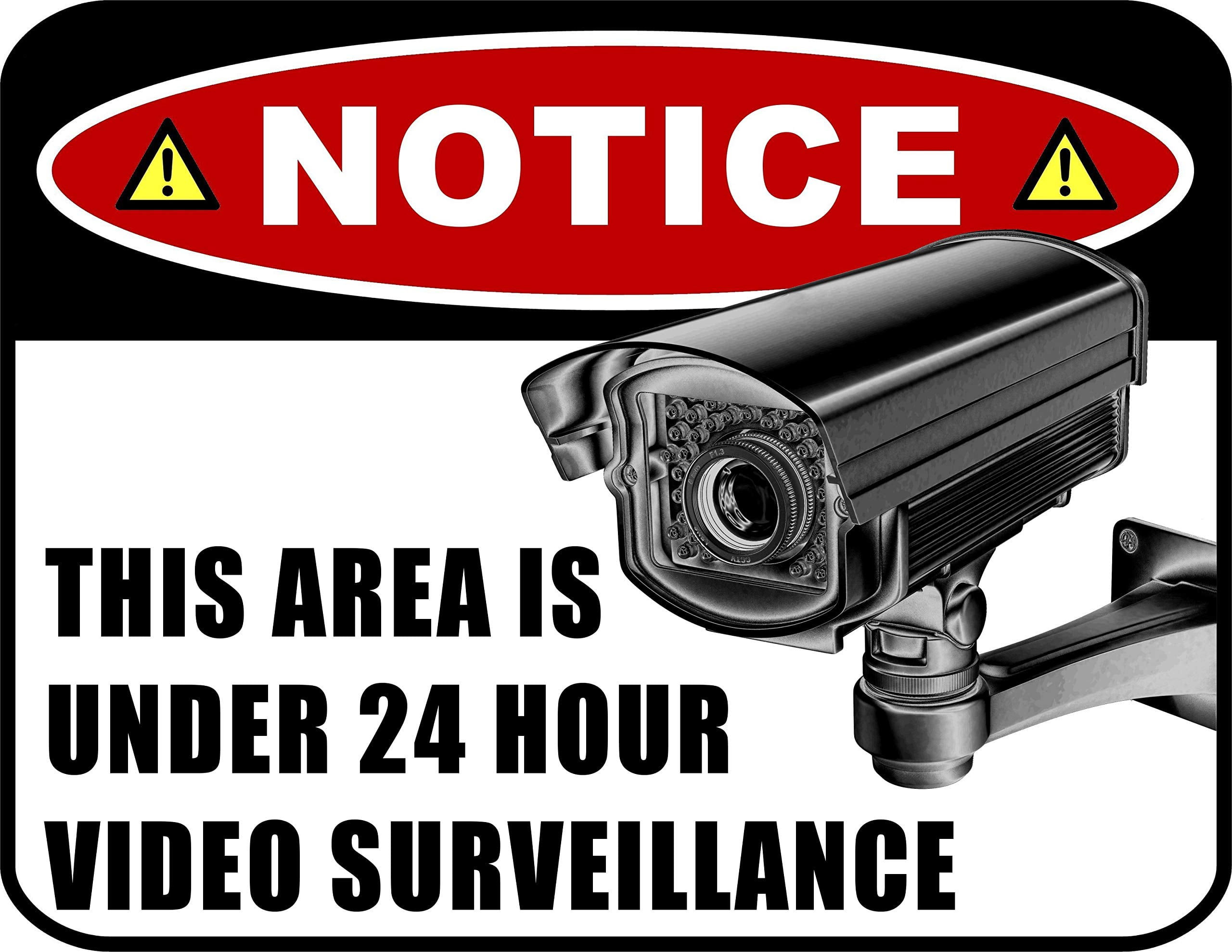 PCSCP Flashing Blinking Red LED Laminated Camera Sign This Area Is ...