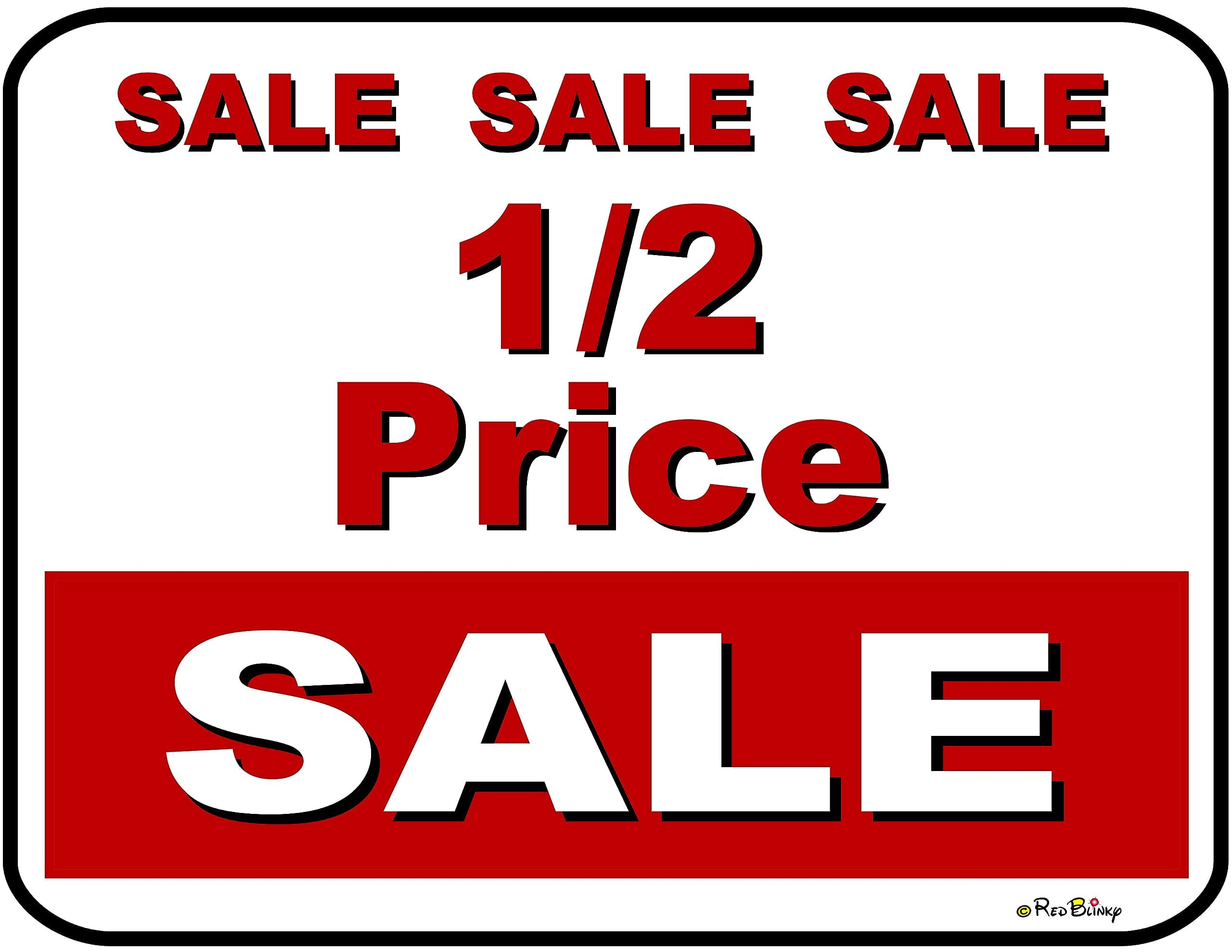 PCSCP Half Price Sale 11.5 inch by 9 inch Laminated Store Sign ...