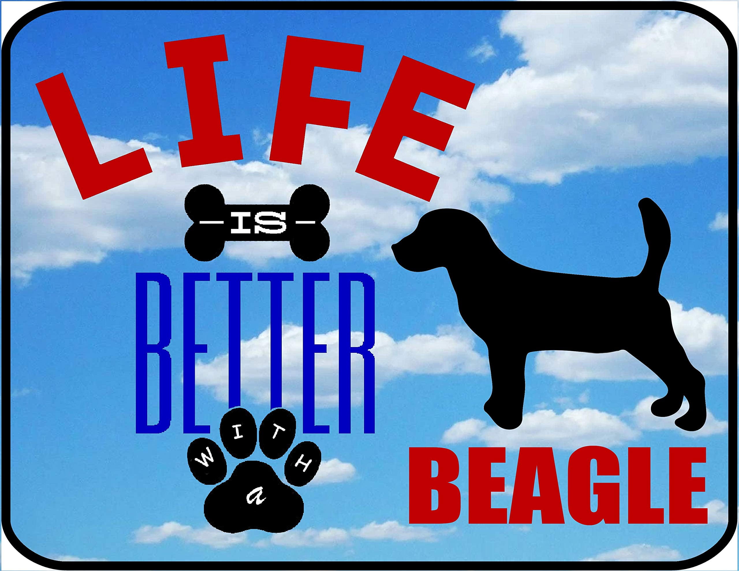 PCSCP "Life is Better a Beagle 11.5 inch 9 inch Laminated Dog Sign ...