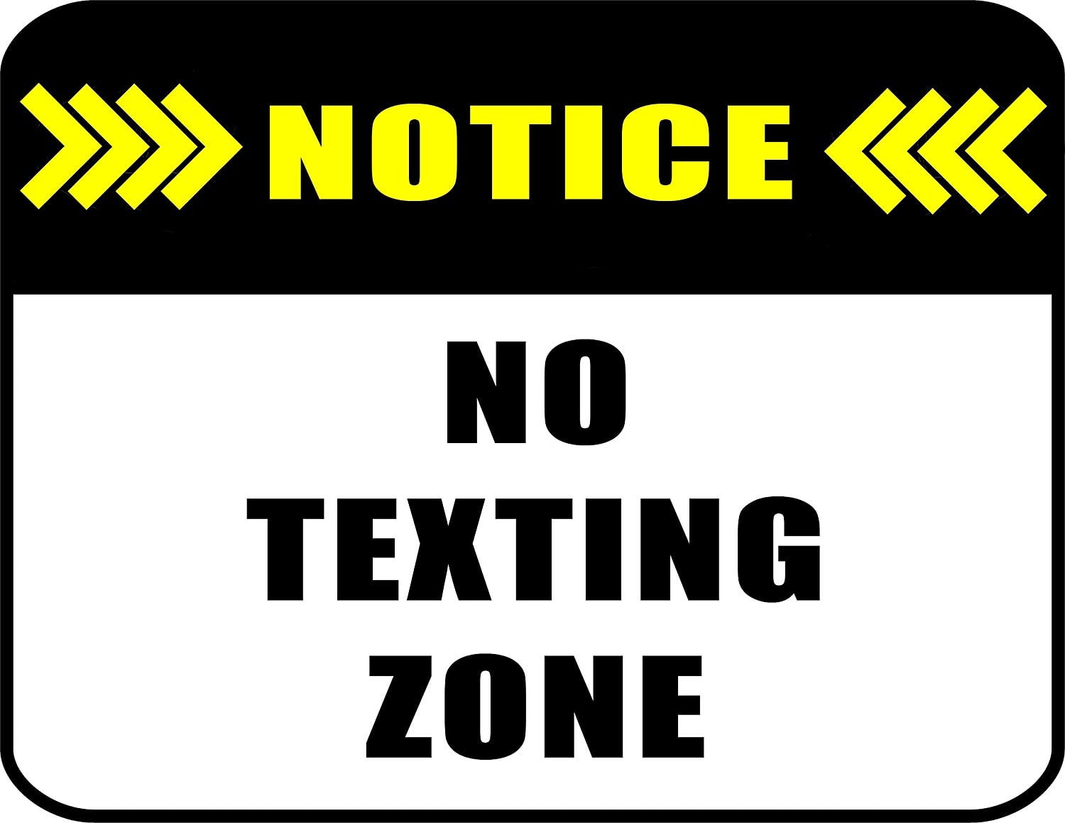 PCSCP NOTICE NO TEXTING ZONE 11 inch by 9.5 inch Laminated Funny Sign ...
