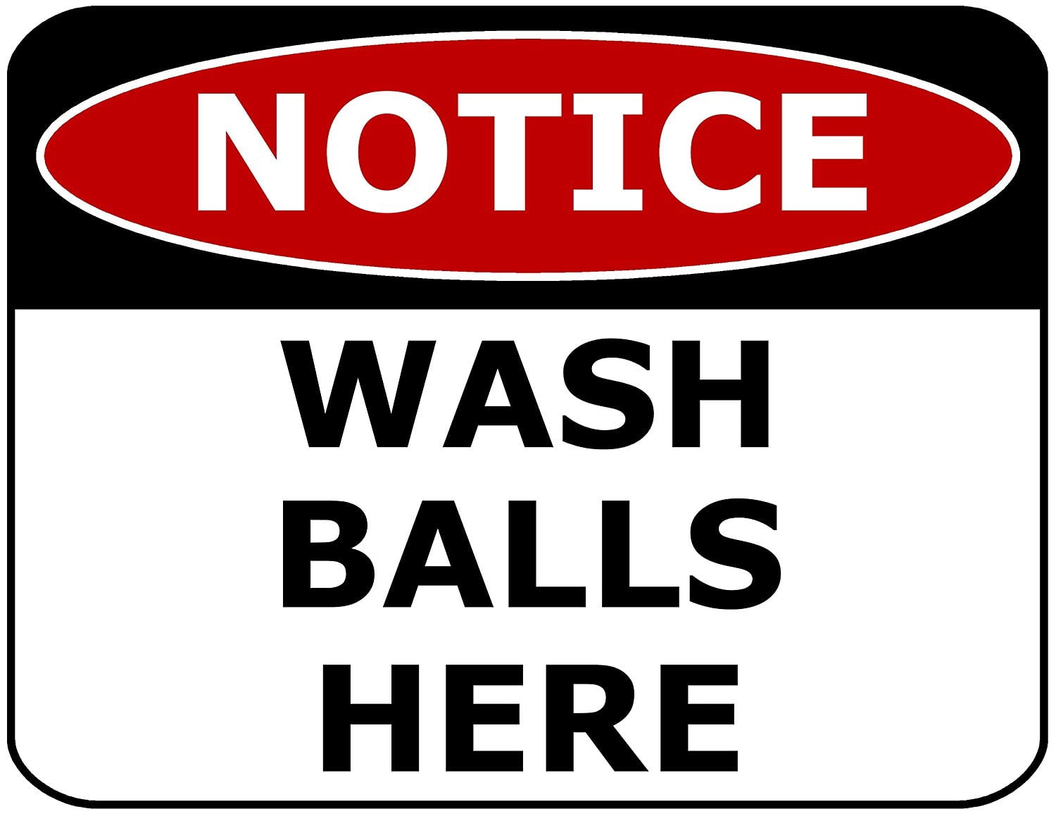 PCSCP NOTICE Wash Balls Here 11 inch by 9.5 inch Laminated Funny Sign ...