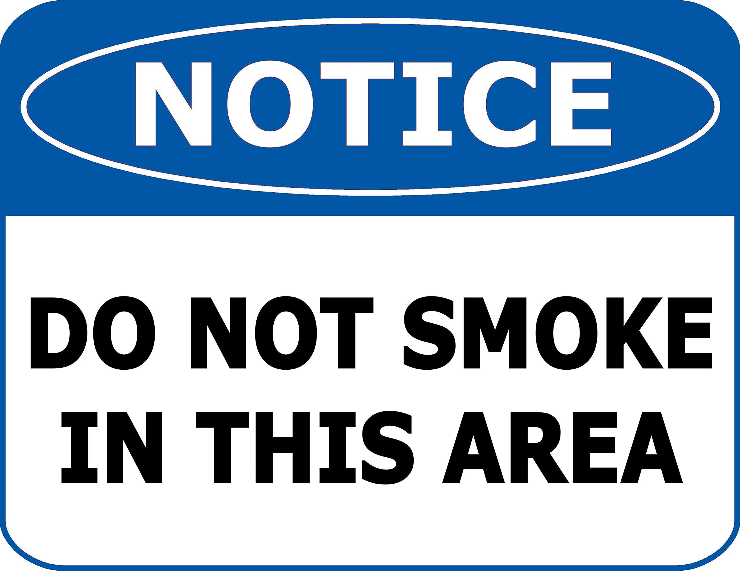 PCSCP Notice Do Not Smoke in This Area 11.5 inch 9 inch Laminated OSHA ...